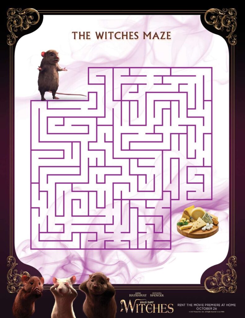 The Witches: Halloween activity sheets - Movies For Kids