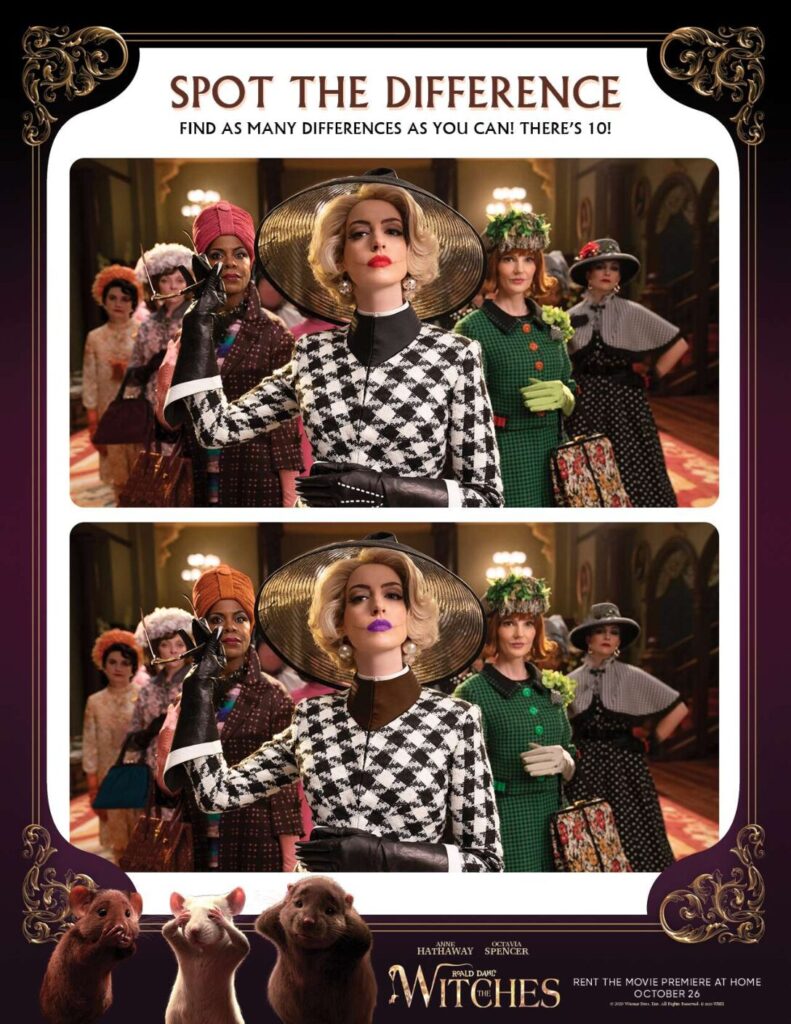 The Witches: Halloween activity sheets - Movies For Kids