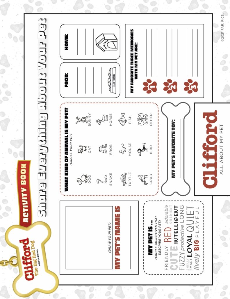 Clifford The Big Red Dog - activity sheets! - Movies For Kids